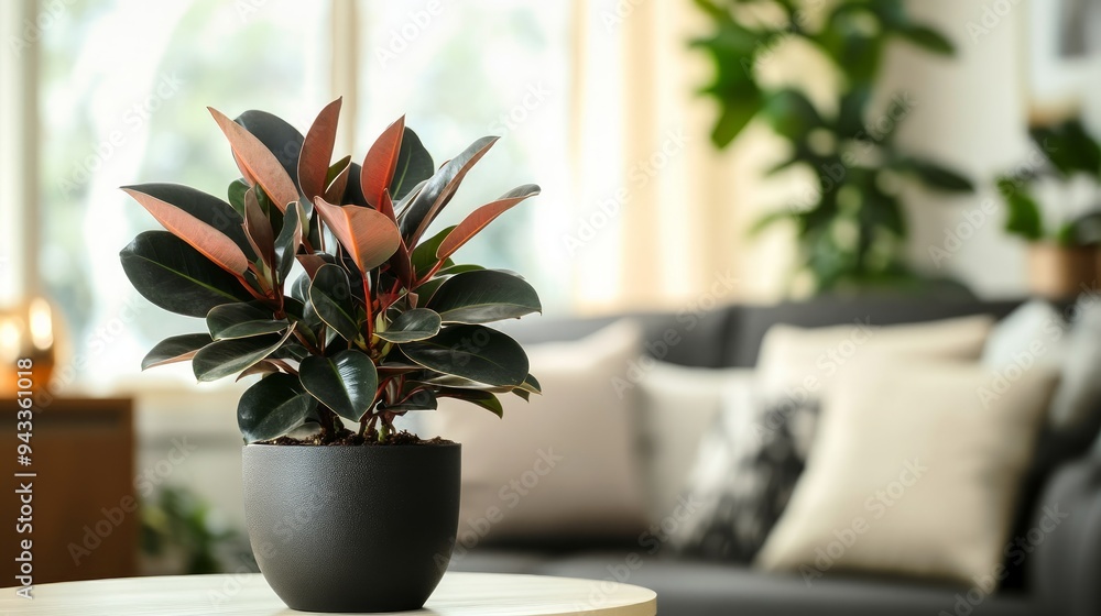 Ficus Ruby (rubbery, black ficus, elastic, black prince) planted in a ...