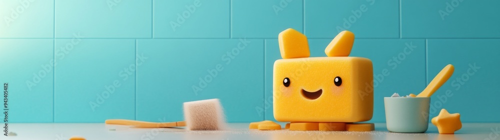Sanding Block Character, a whimsical cartoon rendering of a sanding ...