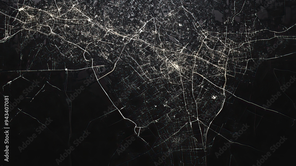 Technical aerial visual, 3D LiDAR GIS aerial map satellite scan model ...