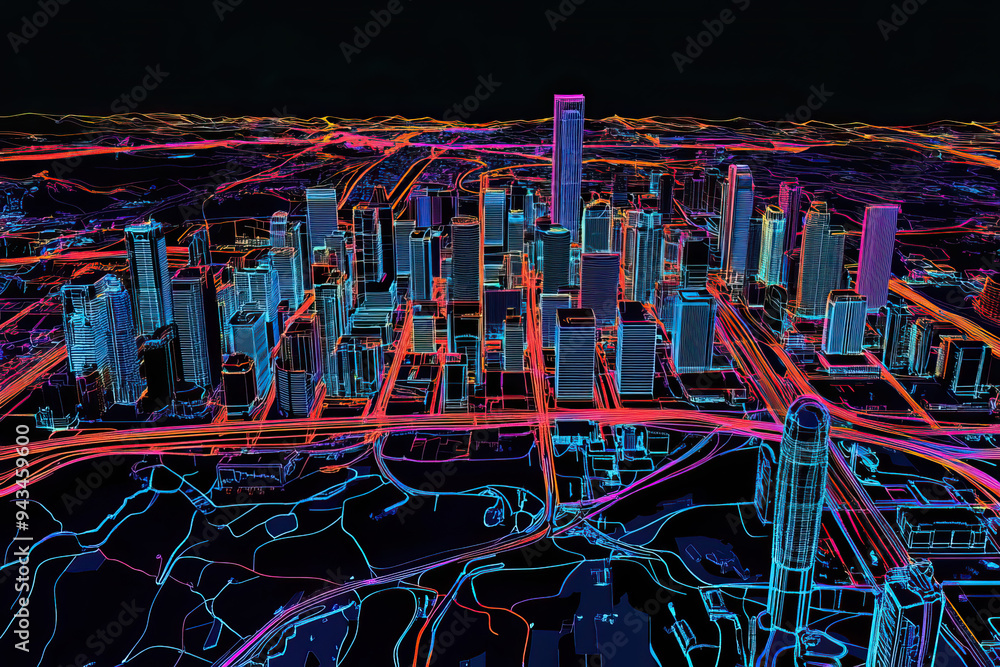 Technical aerial visual, 3D LiDAR GIS aerial map satellite scan model ... Technical aerial visual, 3D LiDAR GIS aerial map satellite scan model ...