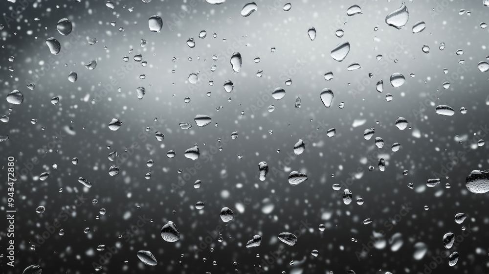 Raindrops isolated on transparent backdrop. Stormy weather with rain ...