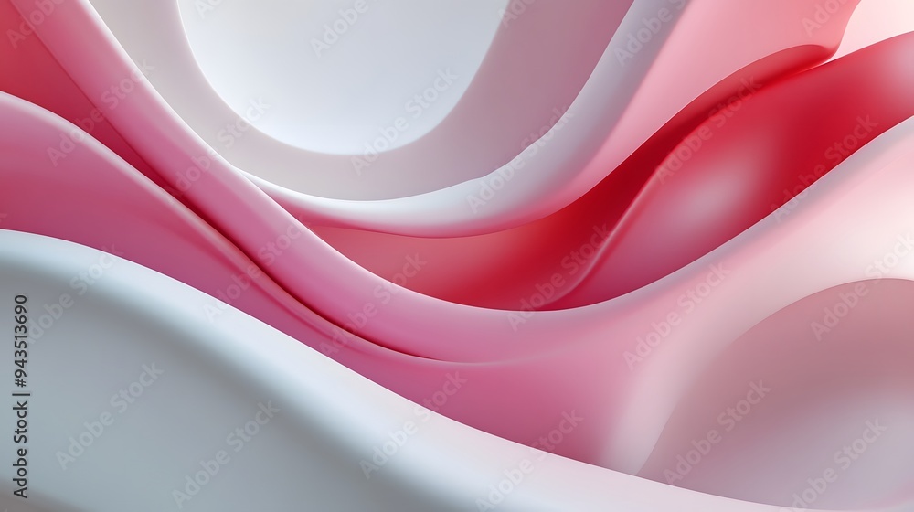 10. Elegant 3D rendering with pink and red color highlights, smooth ...