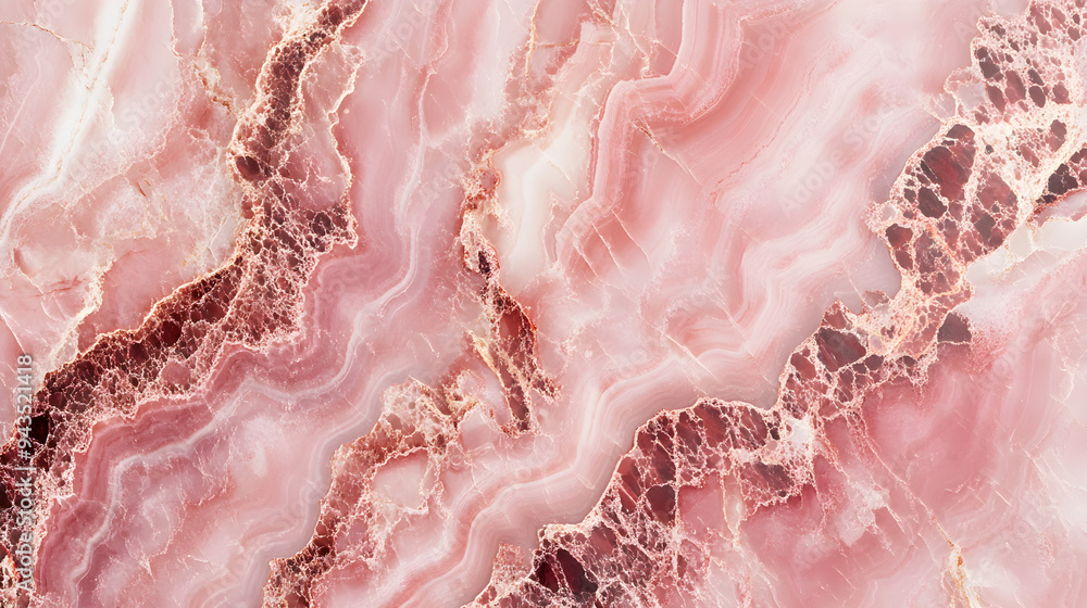 Soft pink marble texture features intricate veining and subtle ...