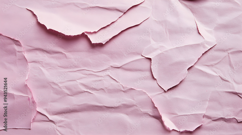 Soft pink paper texture features slight crinkles and subtle shadows ...