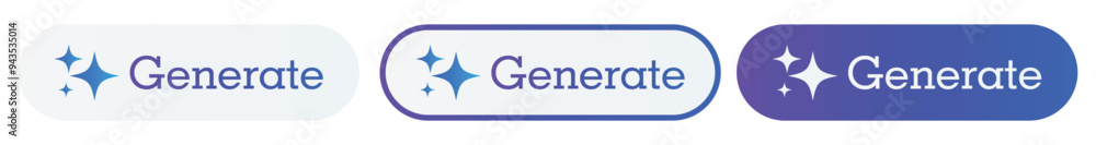 Generate AI button for UI UX design. Artificial intelligence and ...