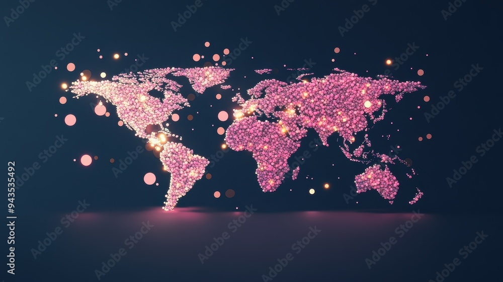 Dot Map of Global Population Distribution, A dot map of the world ...