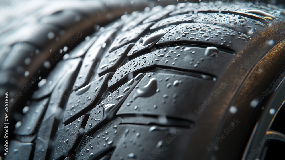 Car tires with tread patterns specifically designed for wet surfaces ...