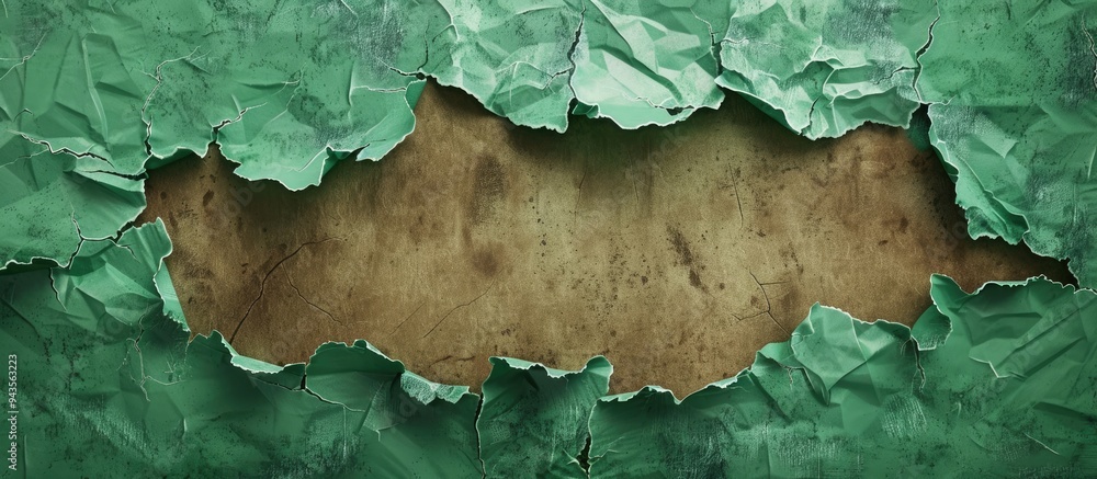 Business core values displayed on torn green paper with brown ...