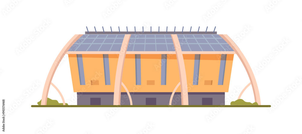 Stadium, sport building arena, vector swimming pool exterior. Public ...