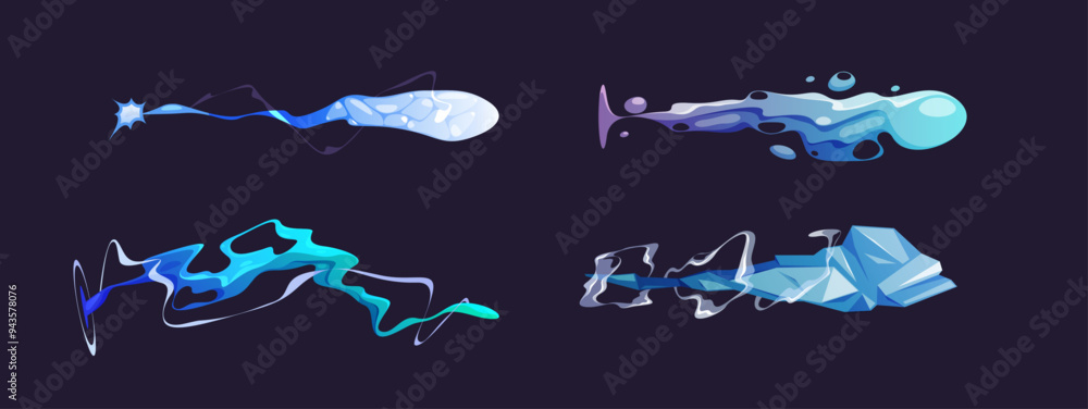 Shot gun effects, isolated set of laser beams and shining texture of ...