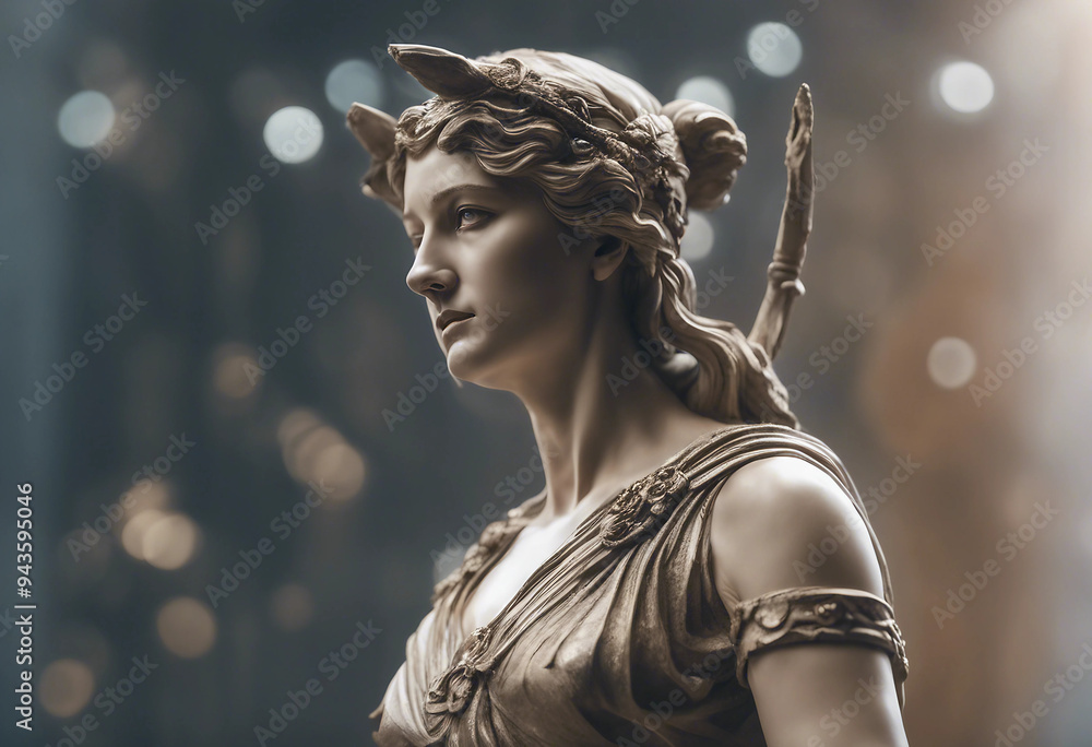 Artemis face statue Greek goddess of hunt on transparent background ...