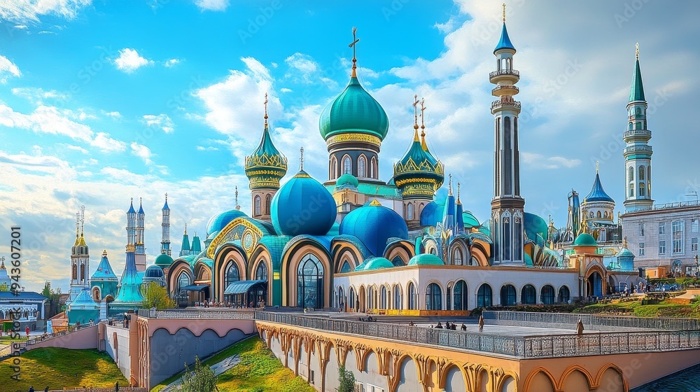 Multi-faith temple complex in Kazan, Russia, with colorful churches ...