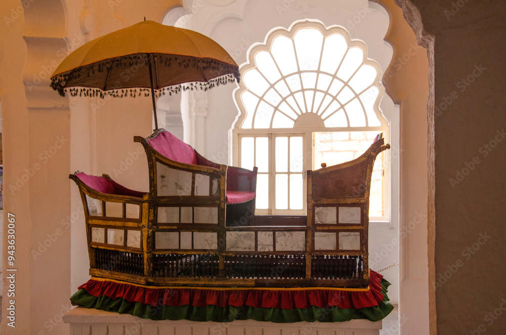 Jodhpur, Rajasthan, India, February 23, 2016. Ancient Royal elephant ...