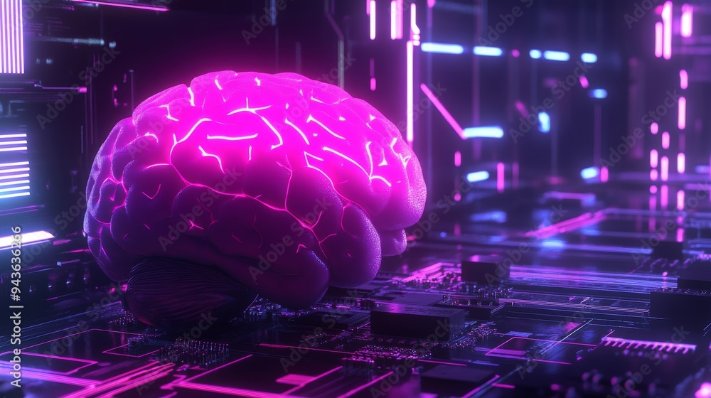 A 3d Illustration Of The Progress Of Ai In Machine Learning Innovation Using Neural Networks And