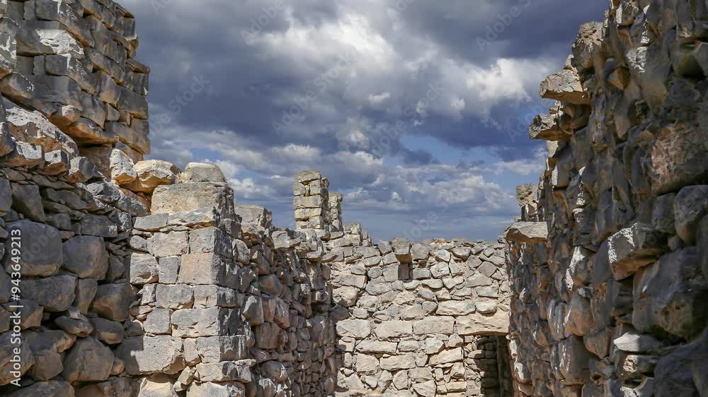 Ruins of Azraq Castle (Qasr al-Azraq) is a crusader castle (300AD ...