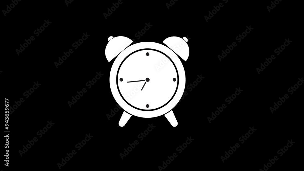 Simple alarm clock icon animation, clock icon, alarm border icon, first ...