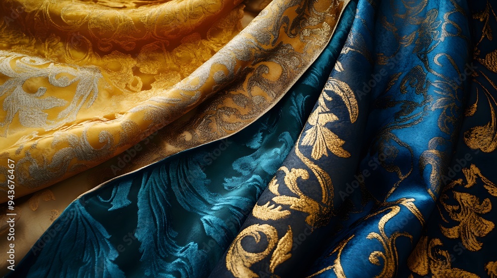 Luxurious silk and velvet textures with rich colors and intricate ...