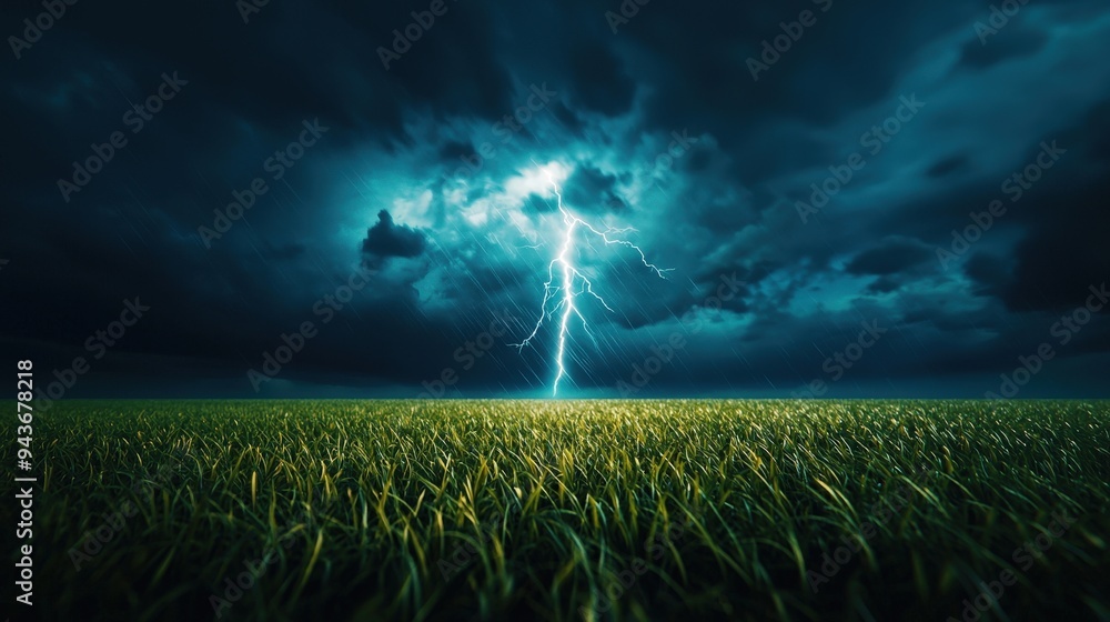Lightning storm over a grassy plain highlighting the role of electrical ...