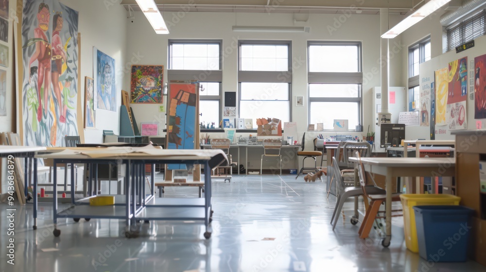 The art room in the school building is a space where students can ...
