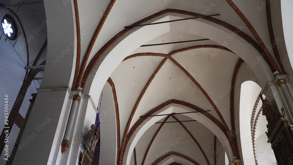 The arched ceiling of Riga Dome - architecture and stylistics. The ...