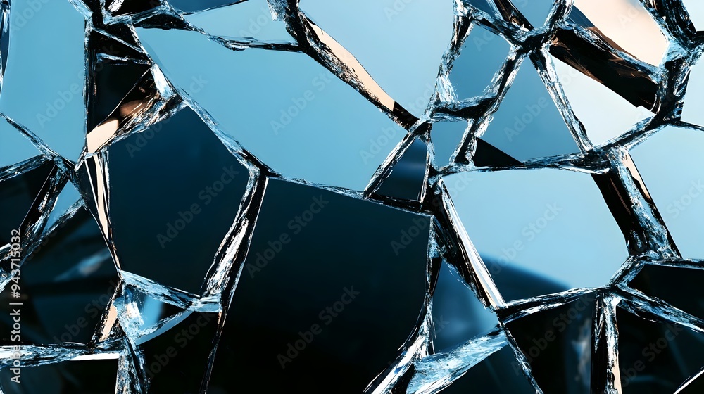 Shattered mirror reflection showcasing fragmented perception and ...