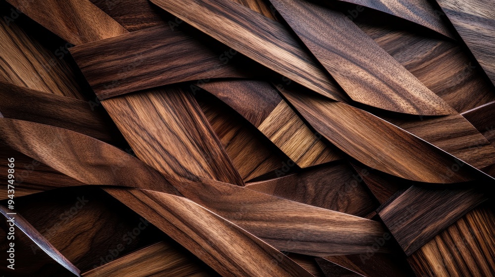 Abstract Dark Wood Texture Background - Interlocking Wooden Panels with ...
