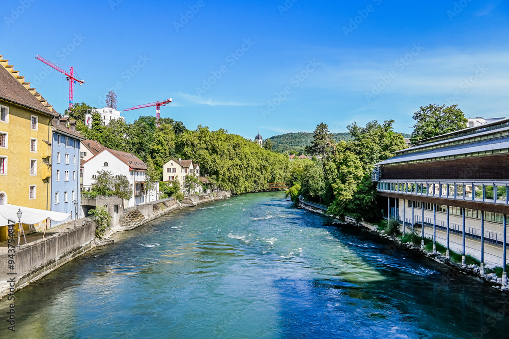 Photo & Art Print Stadt Baden, Limmat, Fluss, Limmatufer, Altstadt ...