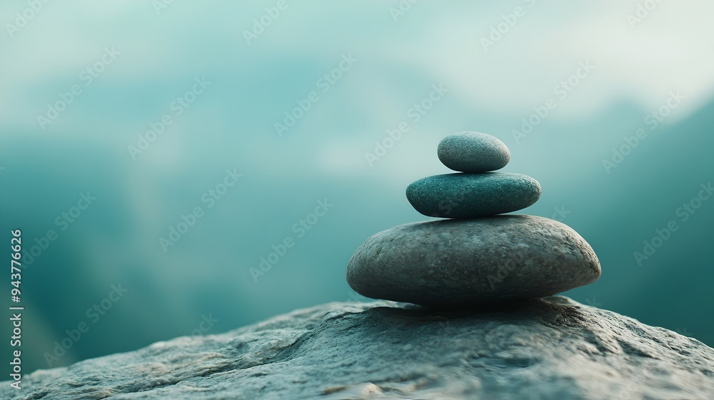 Balanced Stone A Minimalist Zen like Composition Featuring a Single ...