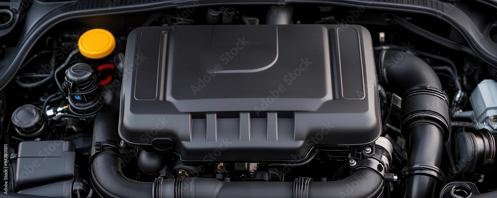 High-performance V8 engine with optimized fuel combustion technology ...