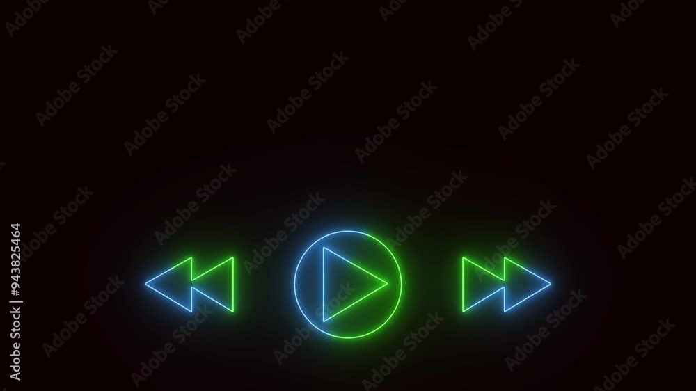 Neon line music sign animation on the black background. Music timeline ...