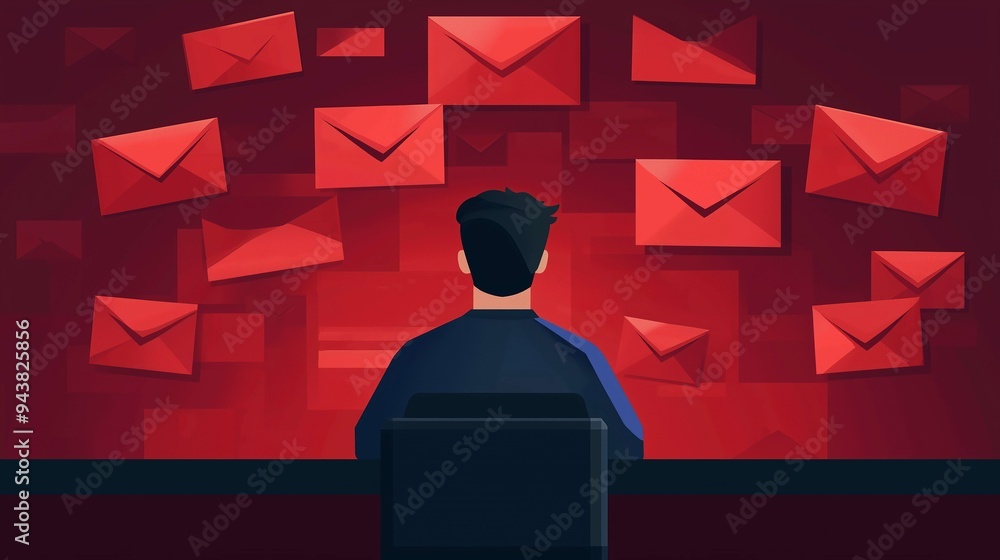 Flat design illustration of a hacker creating a fake identity with ...