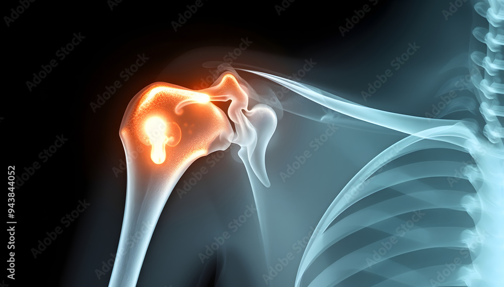 X-ray of shoulder fracture involving humeral head and greater ...
