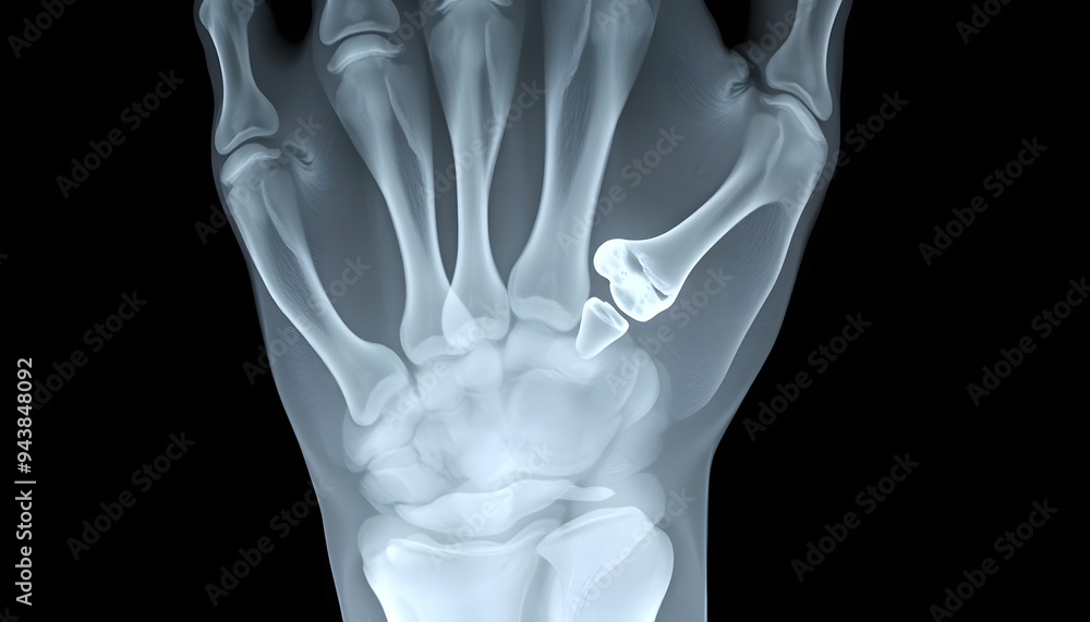 Film X ray wrist radiograph show show carpal bone broken (scaphoid ...