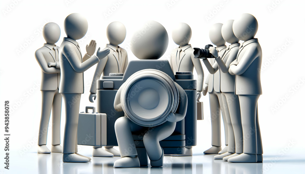 3D Candid shot of a team leader resolving a conflict between colleagues ...