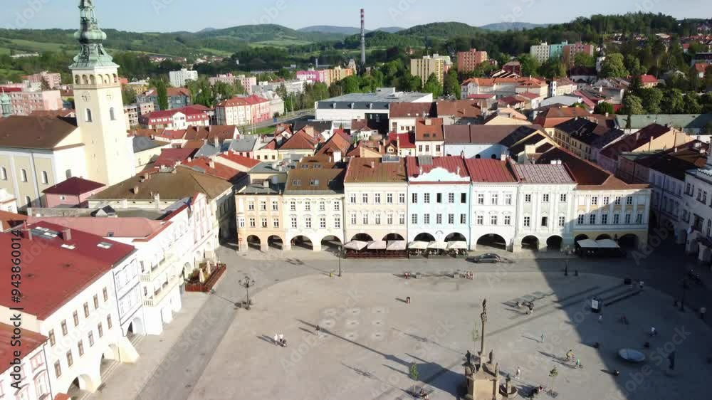 Sigmund Freud Square in Příbor, highlighting the Marian column and ...