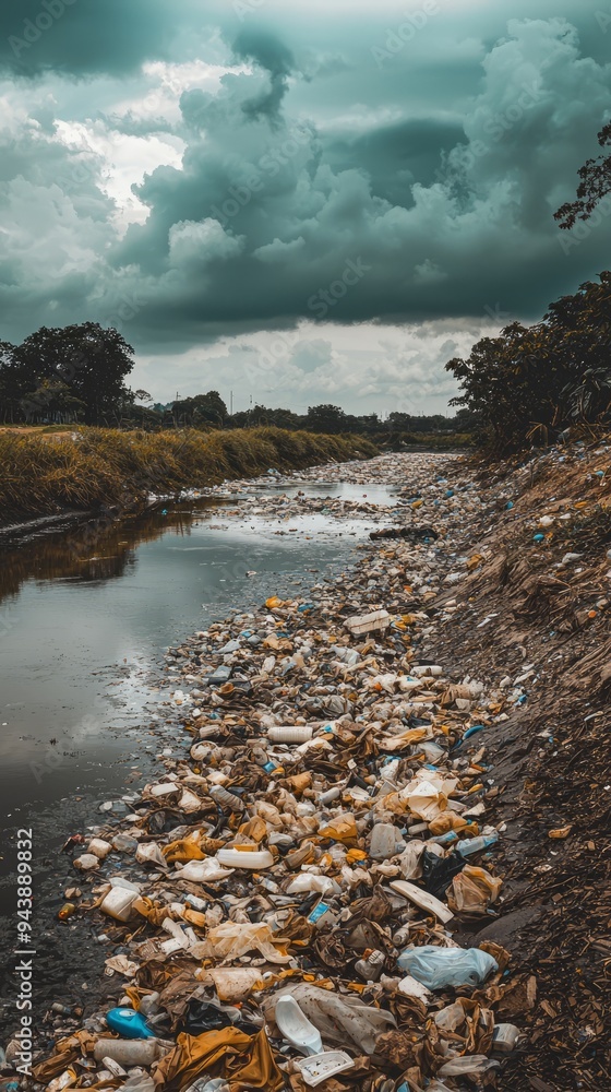 Environmental Cleanup Polluted River Cleaned Team Plastic Waste Piles ...