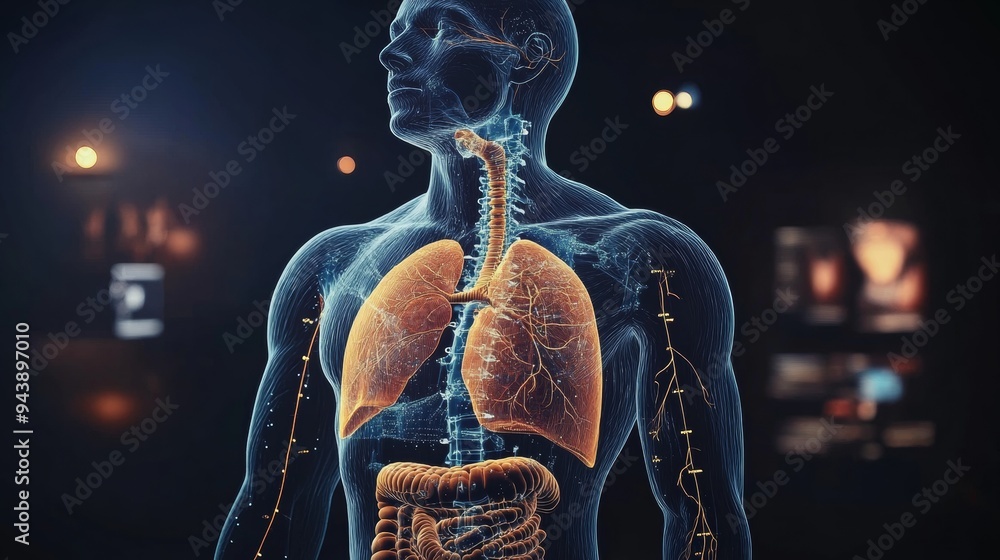 MRI images show the meridians of the lungs and chest in the human body ...
