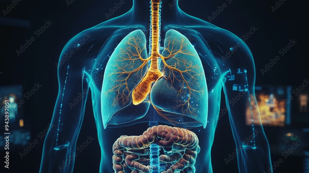 MRI images show the meridians of the lungs and chest in the human body ...