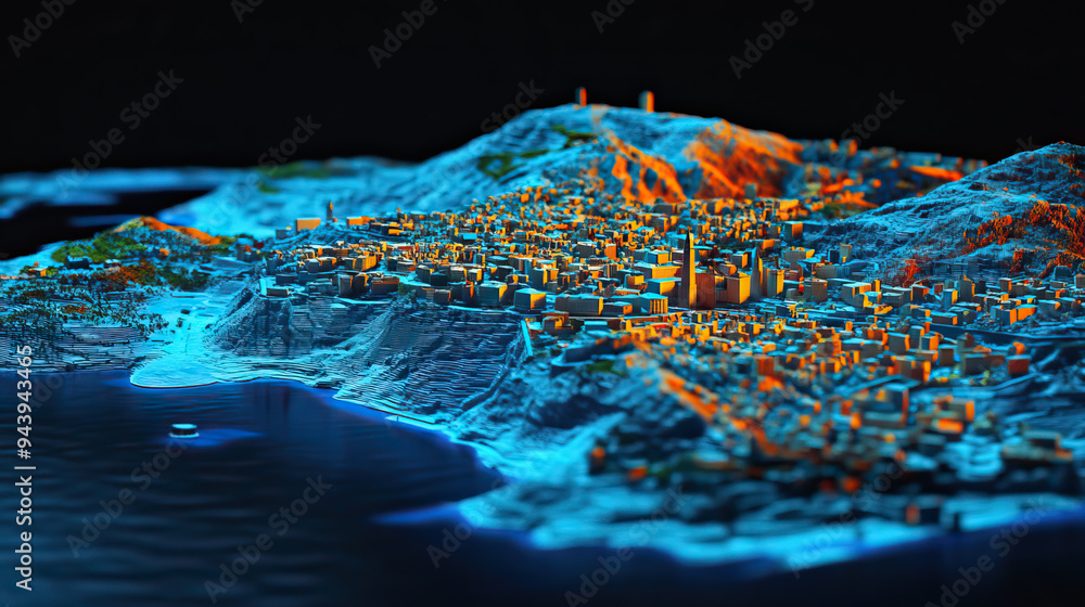 Technical aerial visual, 3D LiDAR GIS aerial map satellite scan model ... Technical aerial visual, 3D LiDAR GIS aerial map satellite scan model ...