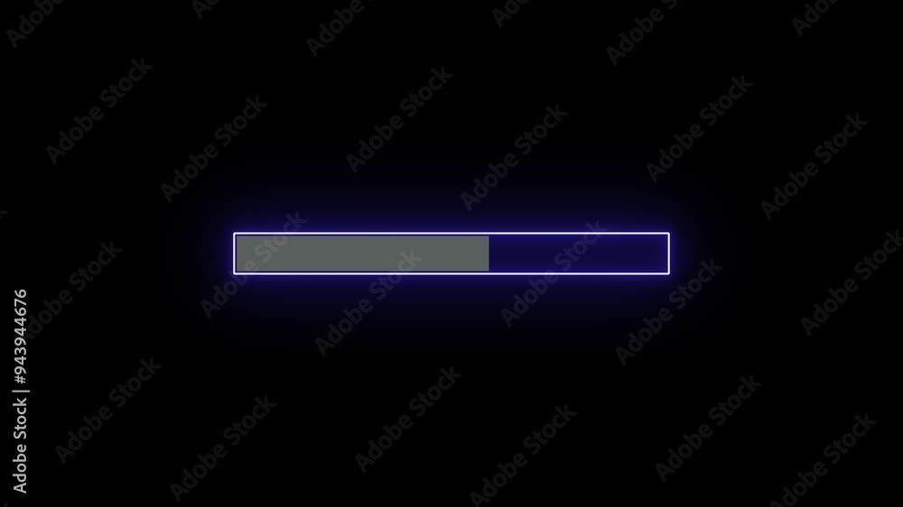 Glitchy loading bar. Looped animation of uploading progress bar with ...