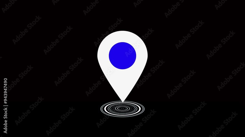 map pin animation concept.4k motion animation. Location icon on ...