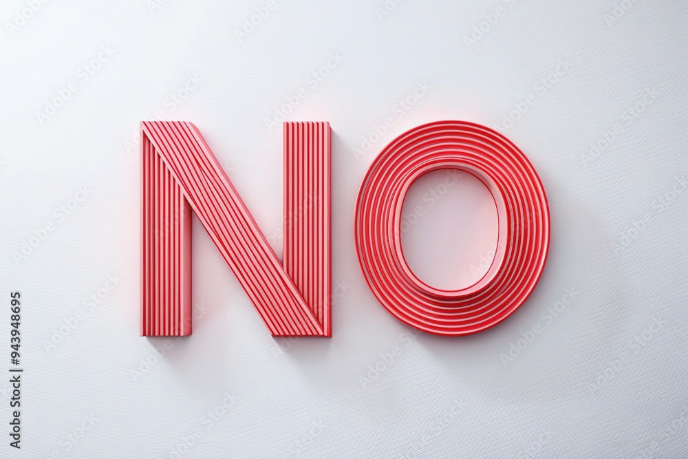 A minimalist white background features a bold, red "NO" symbol made up ...
