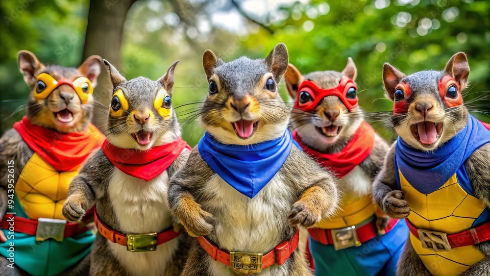 Scruffy Superheroes: Squirrels donning comical superhero costumes while ...