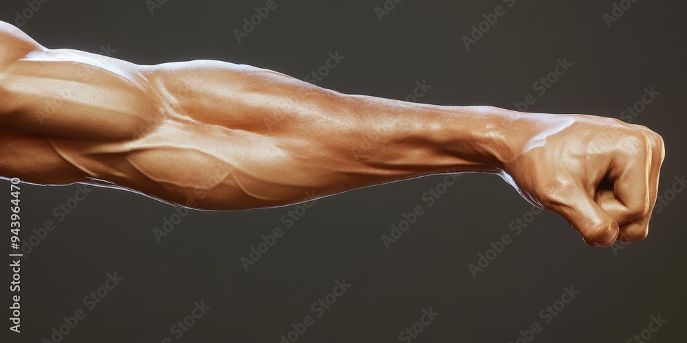 Powerful Muscular Male Arm: Symbol of Strength and Fitness. Abstract ...