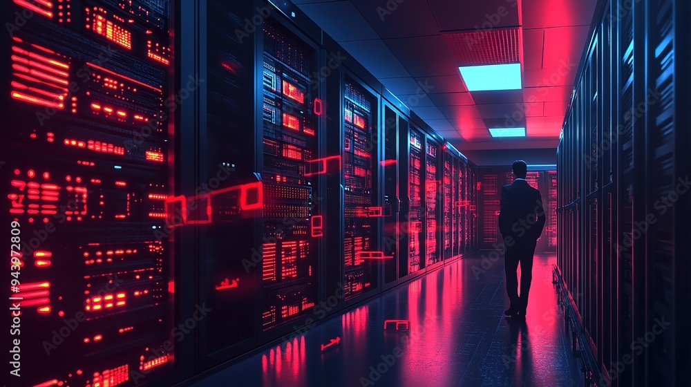 Data server web concept. Storage technology, database. Template of ...