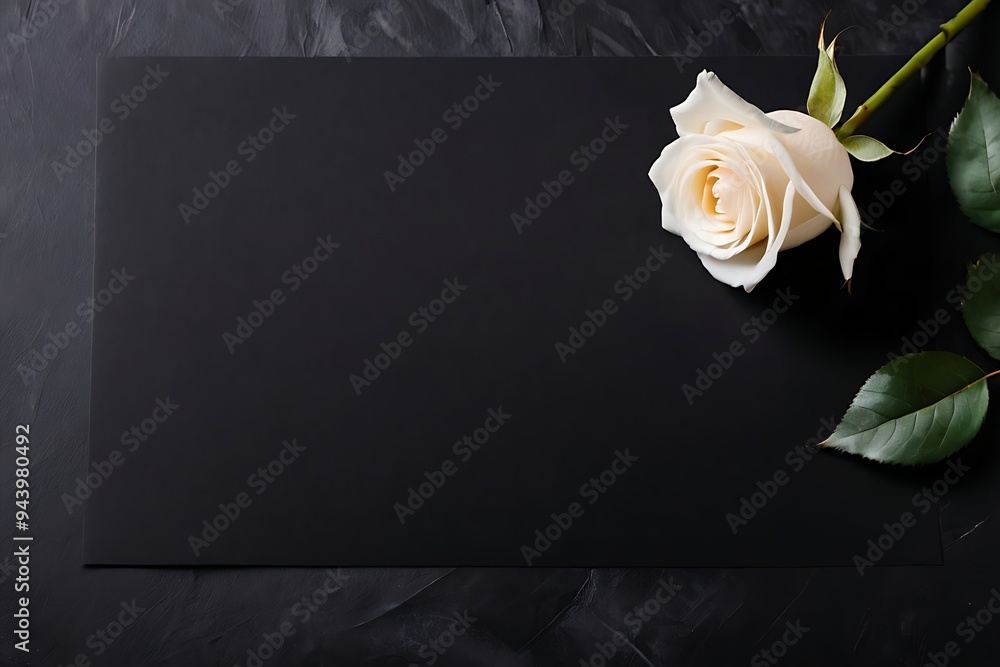 Blank condolence card, sympathy card, memorial card, greeting card with ...