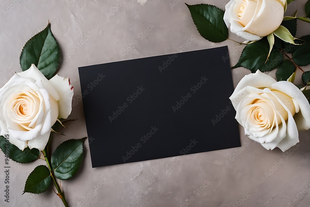 Blank condolence card, sympathy card, memorial card, greeting card with ...