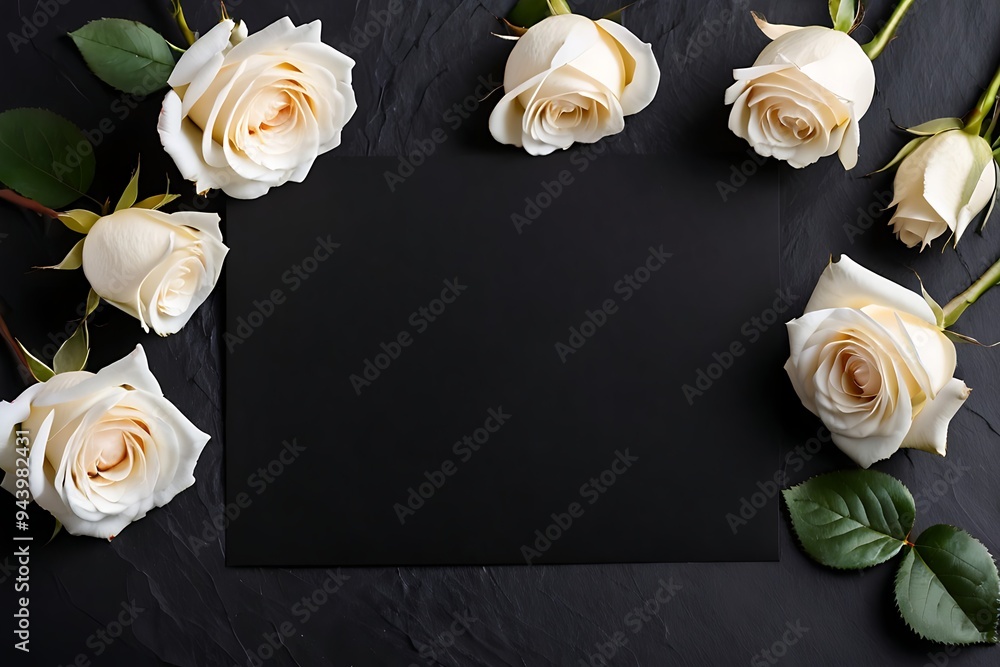 Blank condolence card, sympathy card, memorial card, greeting card with ...