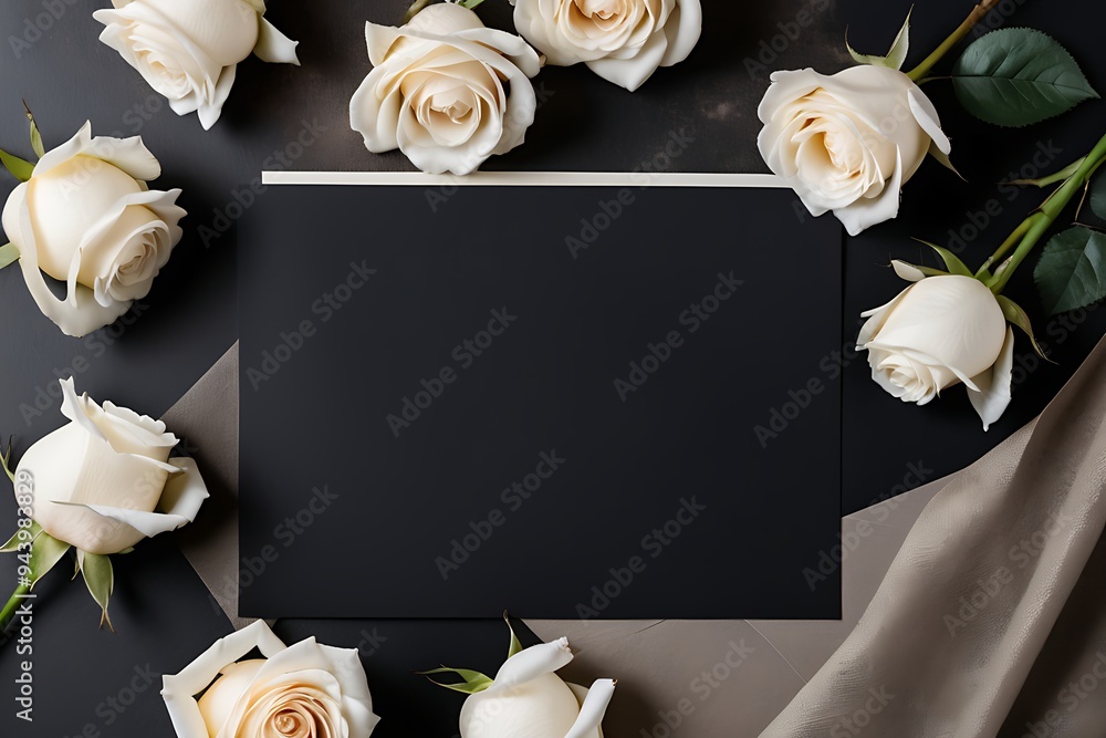 Blank condolence card, sympathy card, memorial card, greeting card with ...