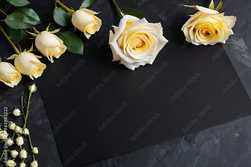 Blank condolence card, sympathy card, memorial card, greeting card with ...